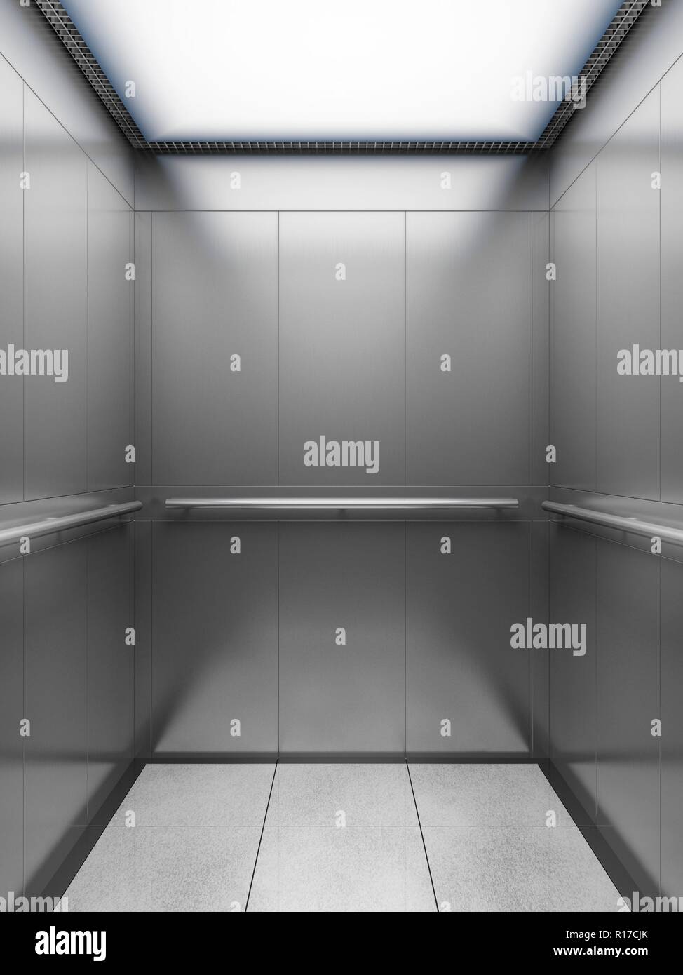 Inside of empty elevator cabin. 3D illustration Stock Photo - Alamy