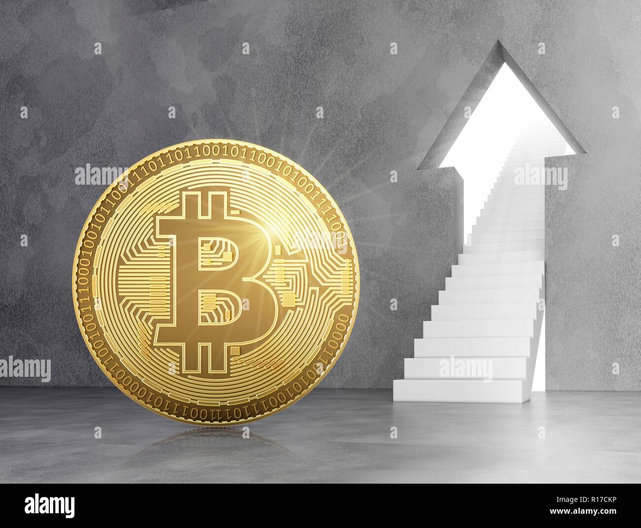 Financial growth concept of cryptocurrency Bitcoins, golden coin and ...