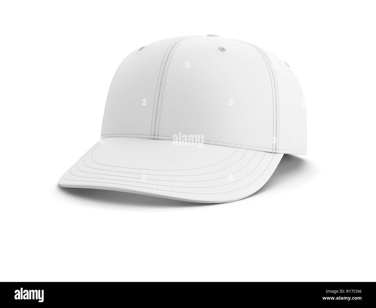 White empty baseball cap isolated on white background. 3D illustration ...