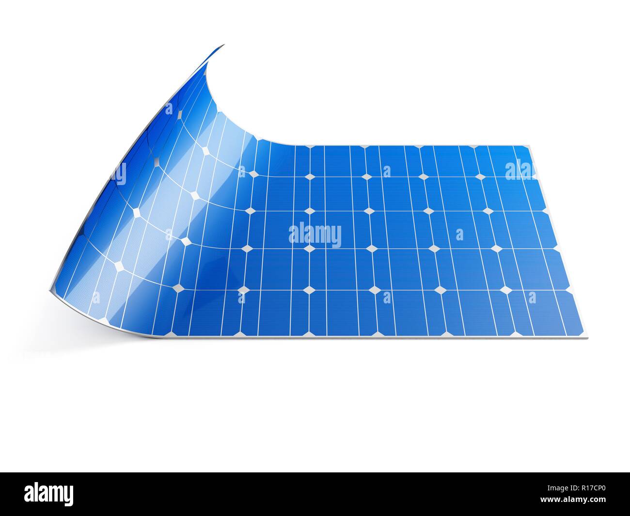 Flexible solar panel isolated on white background. 3D illustration ...