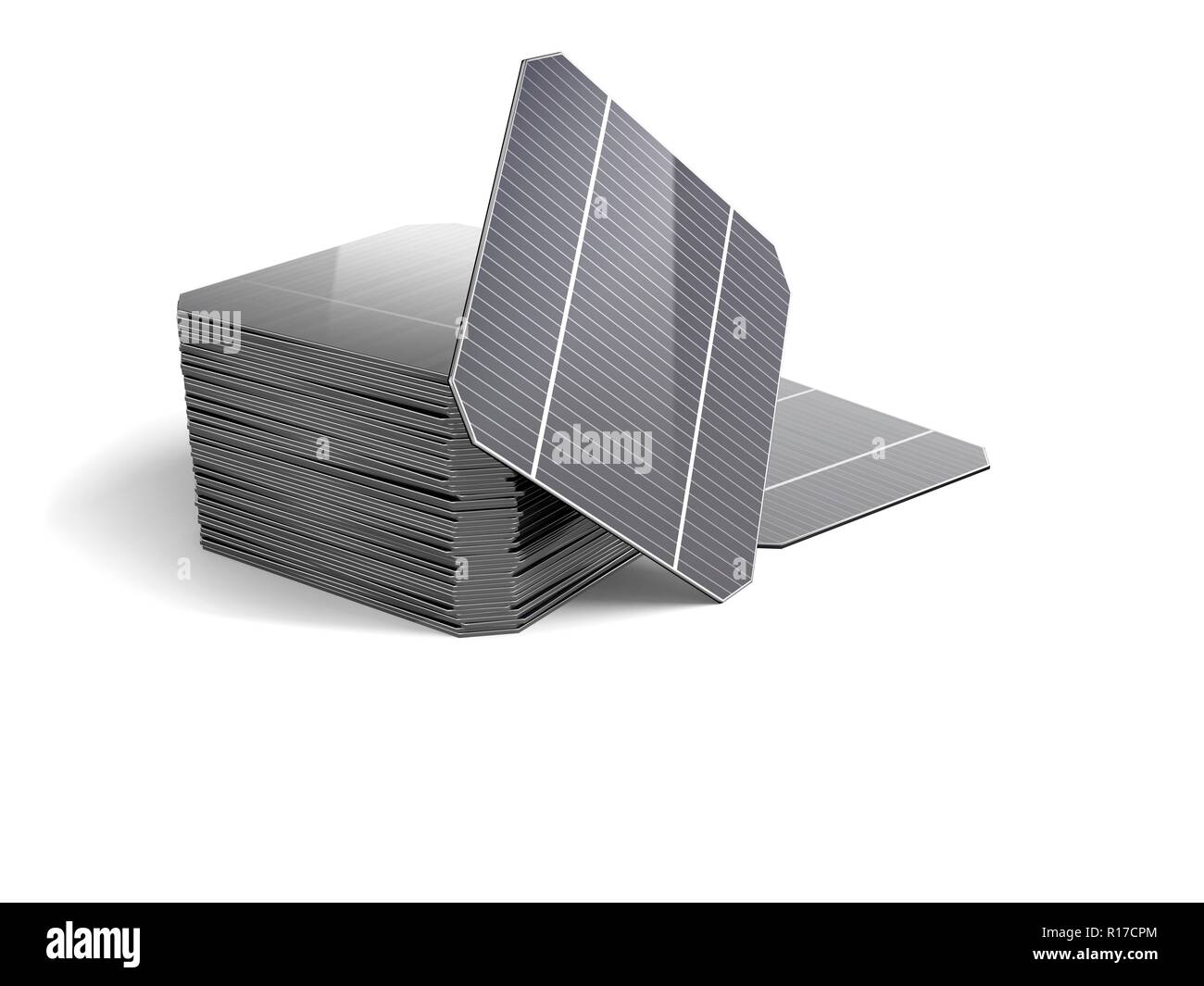 Set of Modules for the solar panel isolated on white background. 3D ...