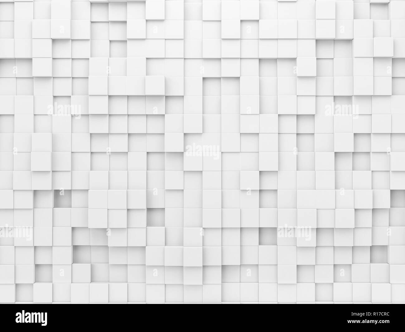 White geometric abstract background with array of cubes. 3D ...