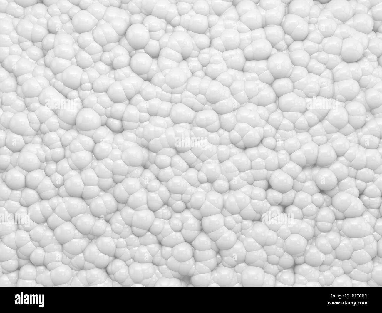 Abstract white bubble background. 3D illustration of a foam texture ...