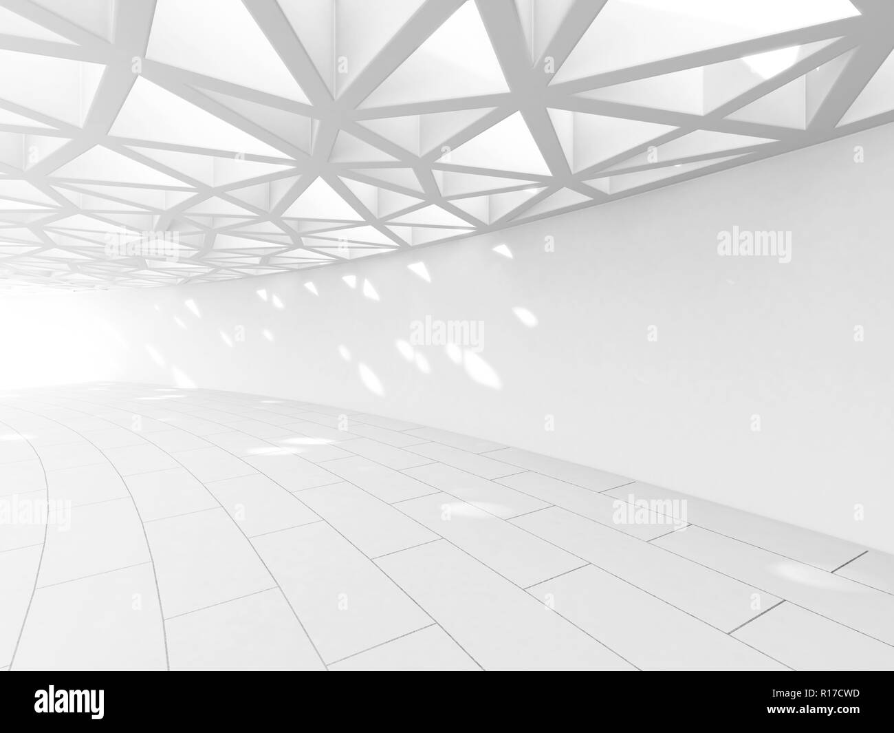 White architectural background, abstract interior in modern building ...