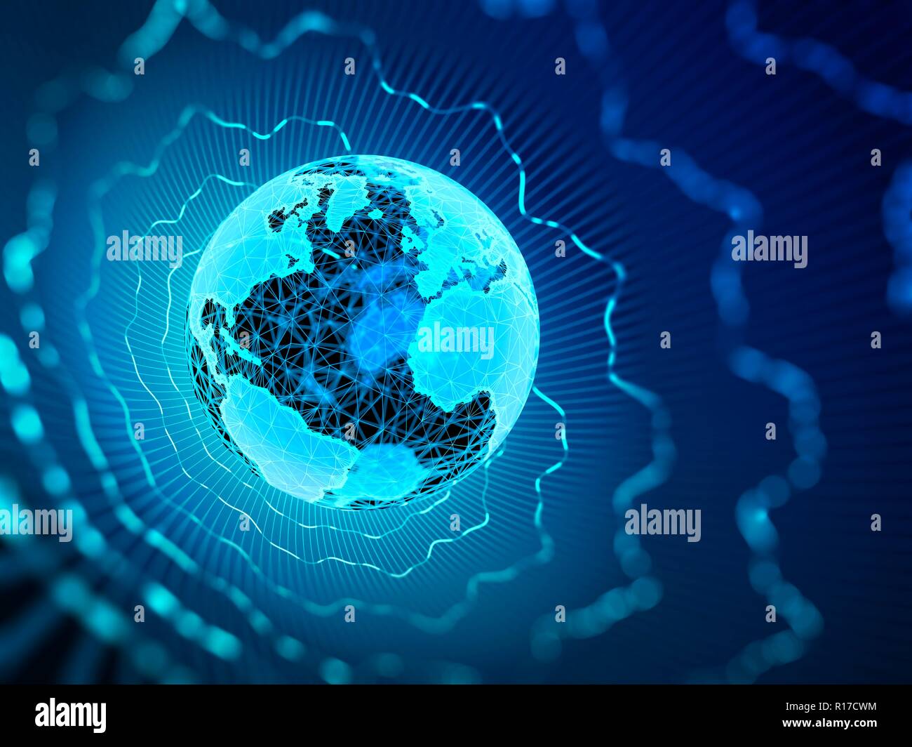 Digital world. 3D illustration Stock Photo - Alamy