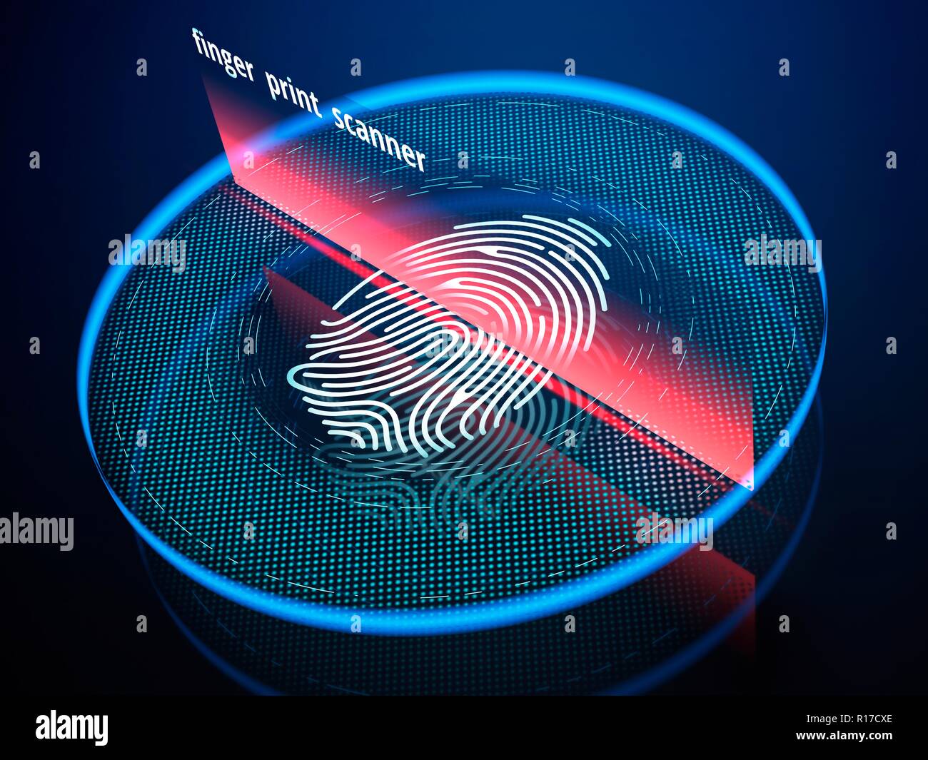 A computer identify and measuring the bright fingerprint on the digital ...