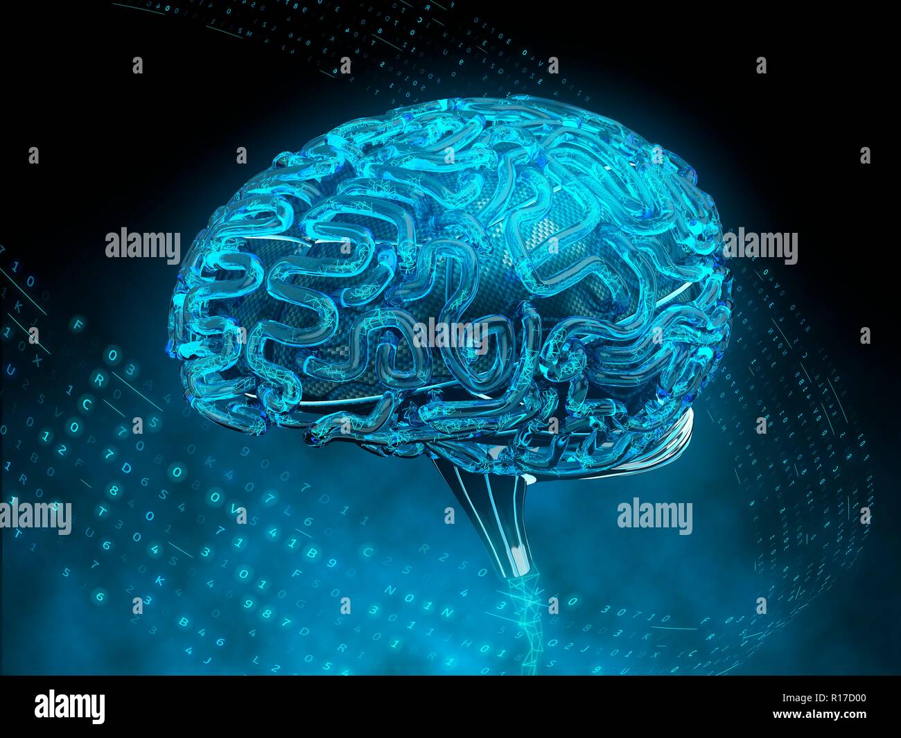 Digital brain with artificial intelligence. 3d illustration Stock Photo ...