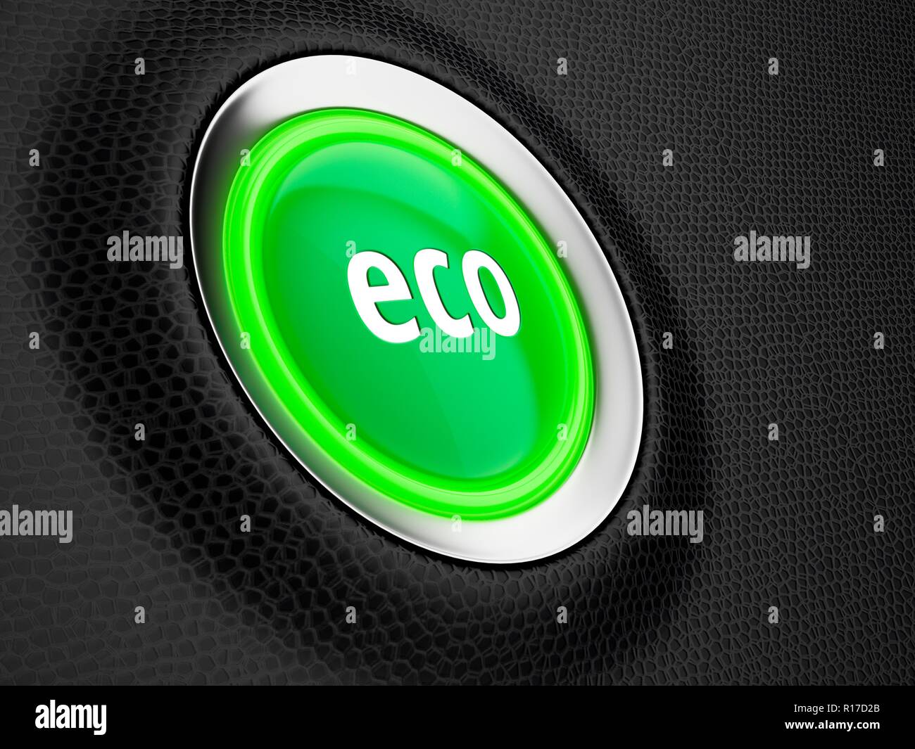 Start button of eco mode on car dashboard. 3D illustration Stock Photo ...