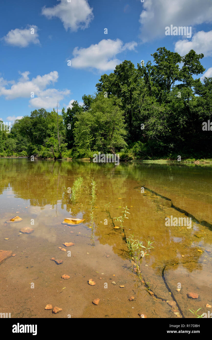 Buffalo National River- summertime low water at the Erbie canoe and ...