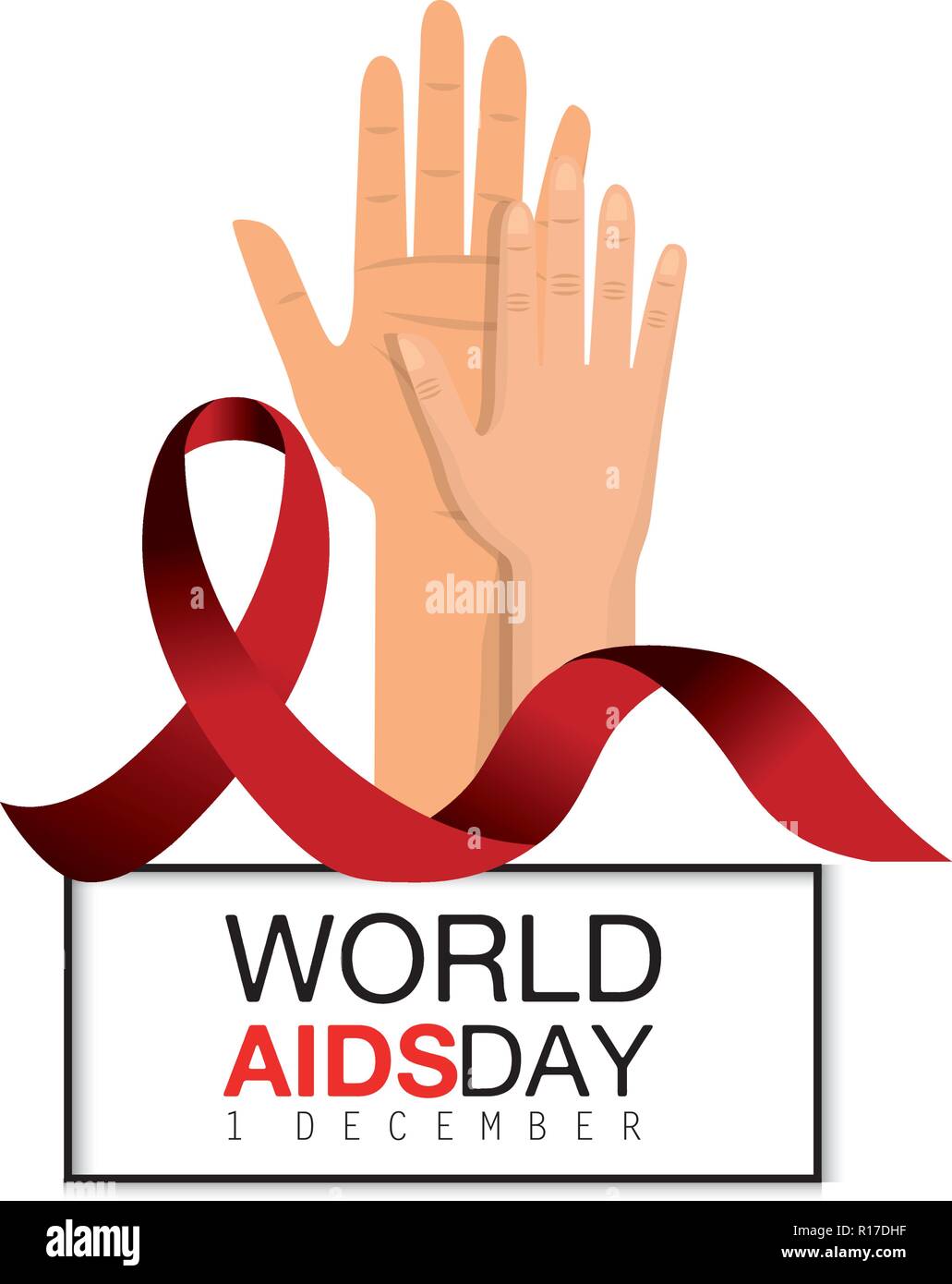 Hands red ribbon Stock Vector Images - Alamy