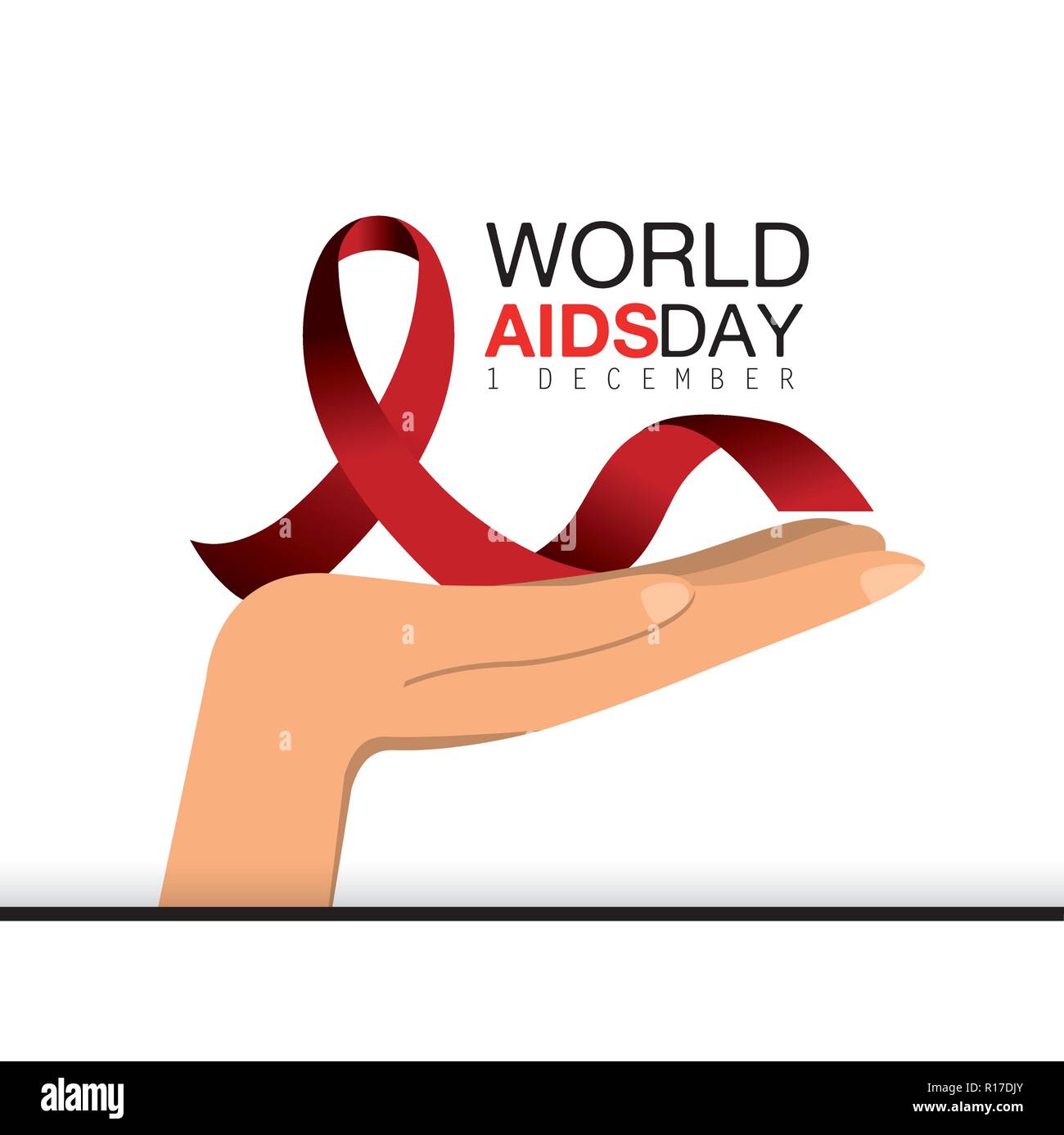 Awareness red ribbon in Stock Vector Images - Alamy