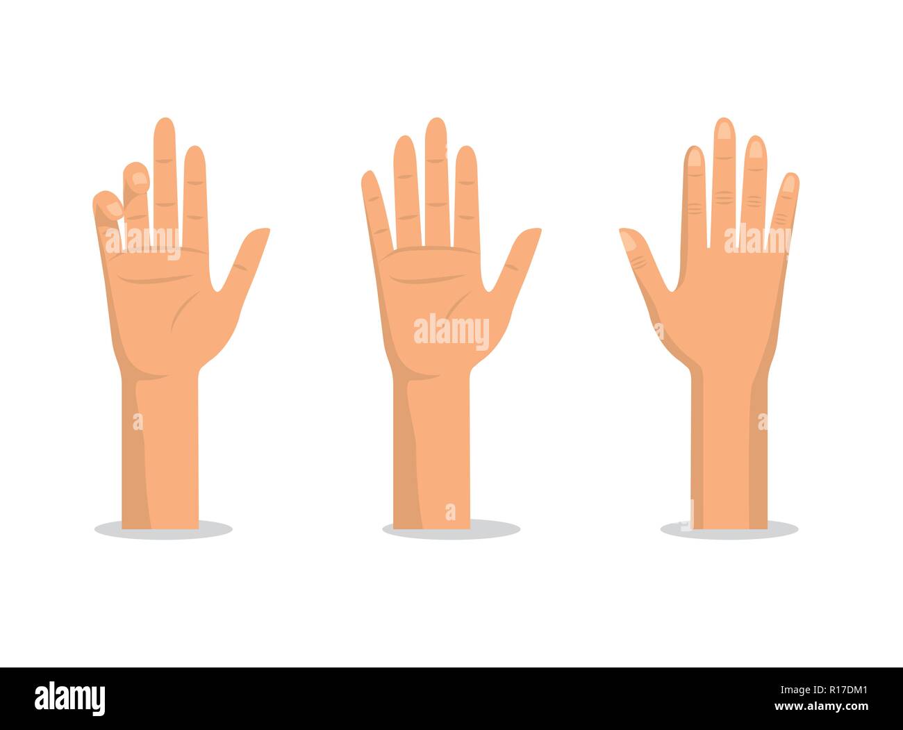 Woman raised hands palm Stock Vector Images - Alamy
