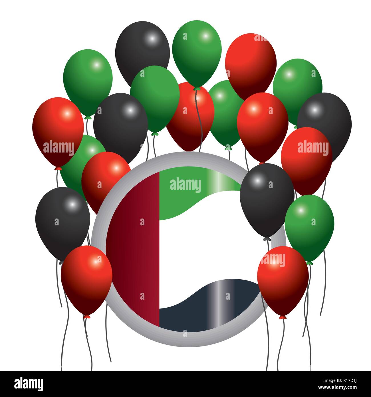 uae flag emblem with balloons to national day Stock Vector Image & Art ...