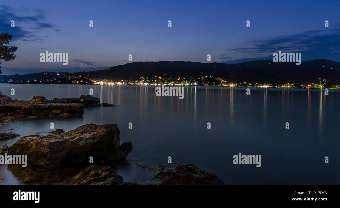 sunset on Skiathos island Stock Photo - Alamy
