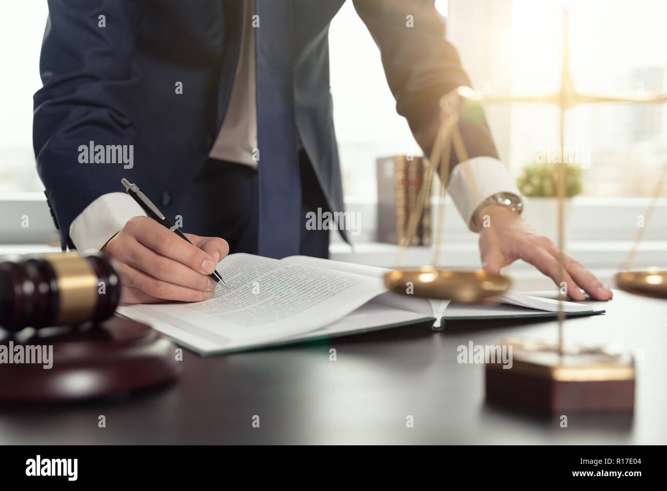 Lawyer working with documents. Justice and law, attorney, concept. Man ...