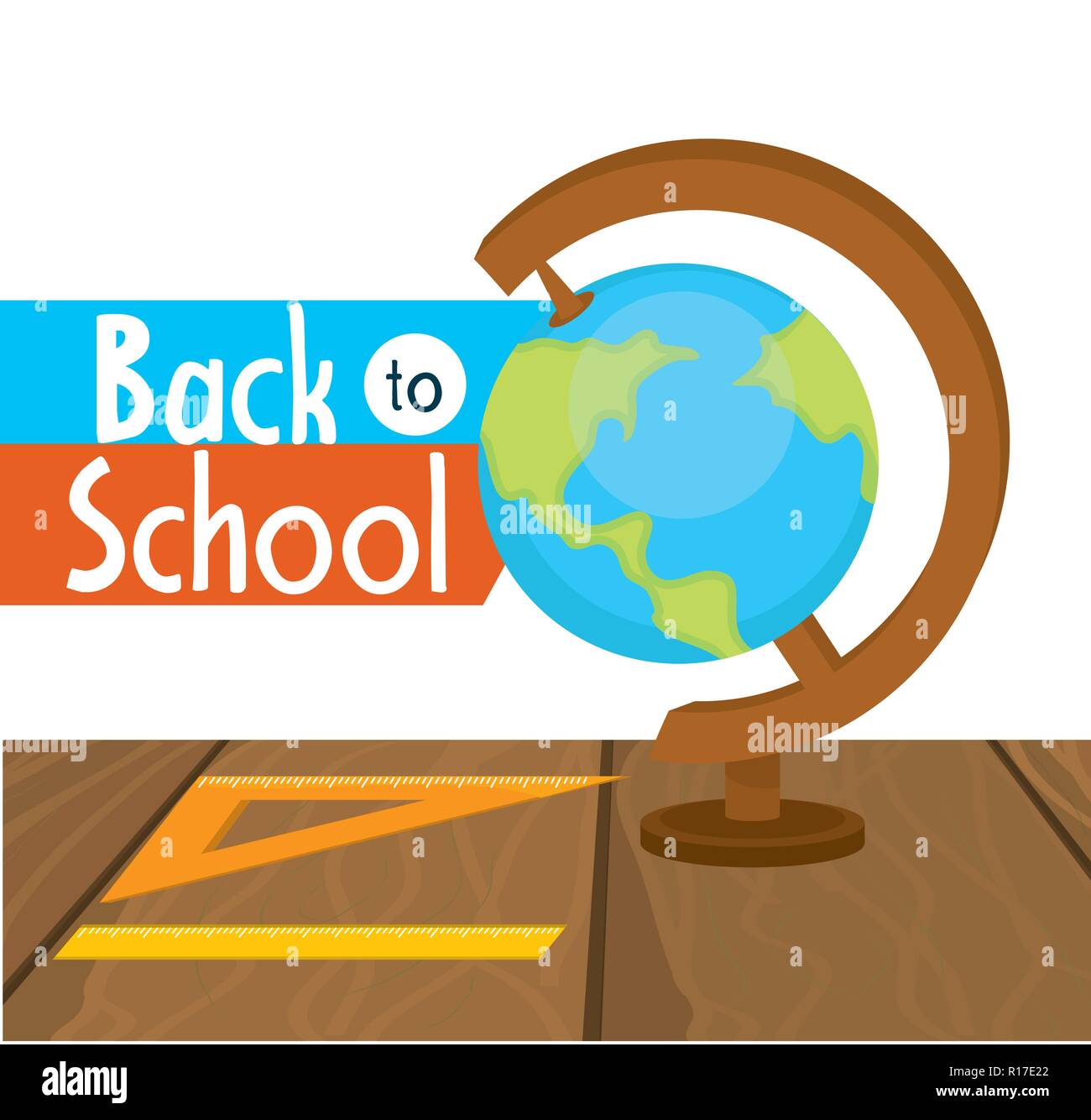 global map on the desk with square and ruler Stock Vector Image & Art ...