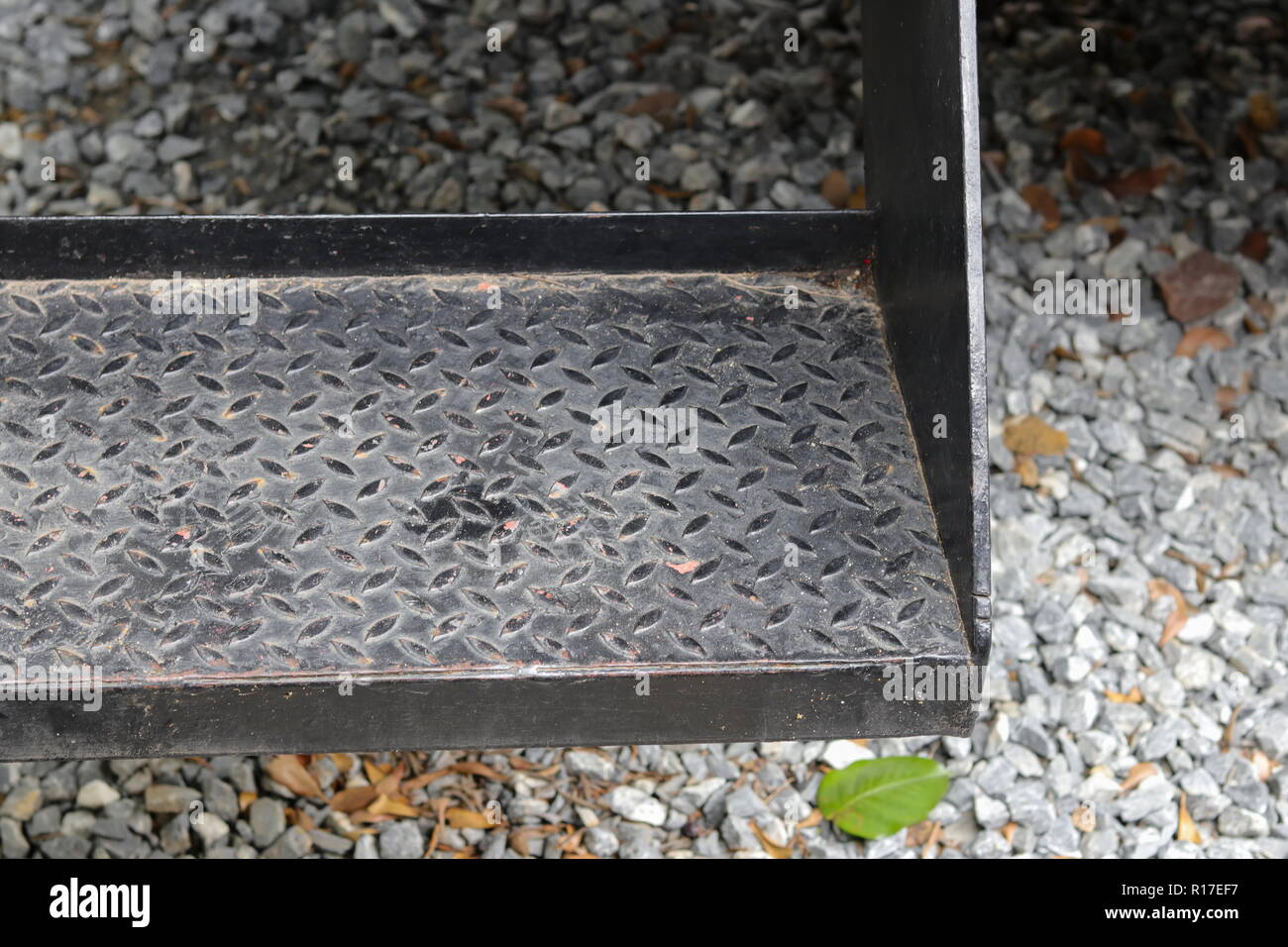 old steel stair way up and down of train Stock Photo - Alamy
