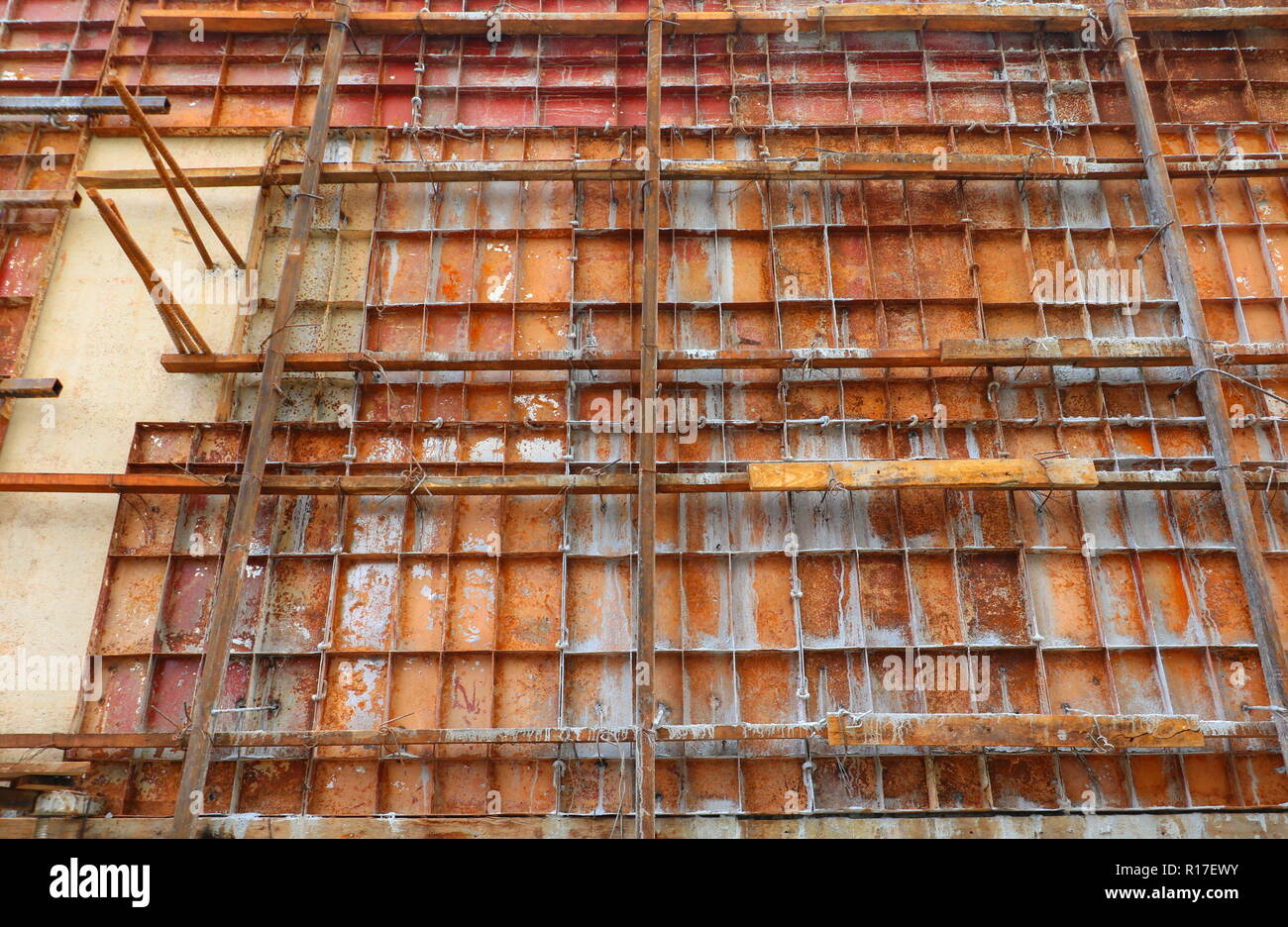 work construction and scaffold in site workplace building Stock Photo ...