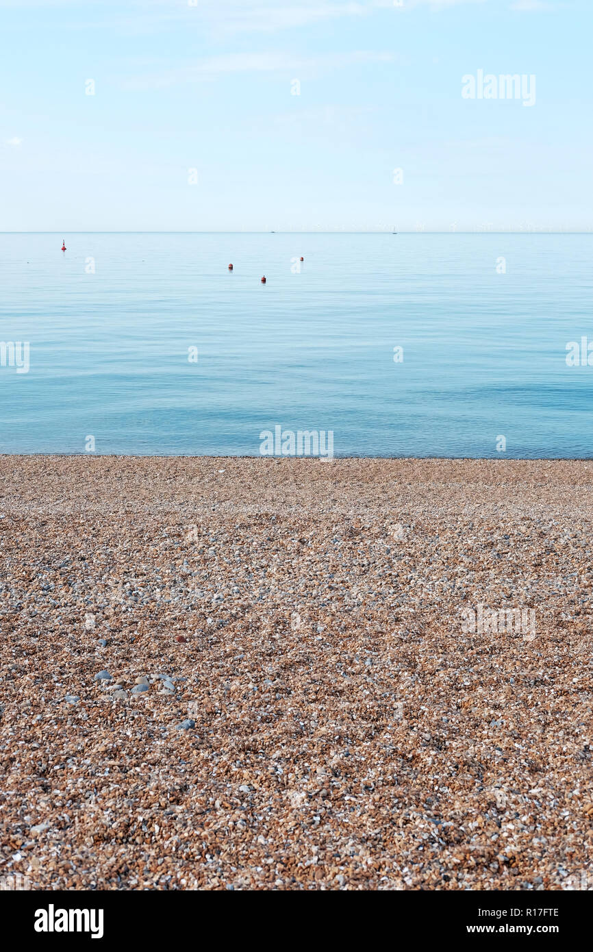Pebble beach with blue sea in Brighton Beach, England Stock Photo - Alamy
