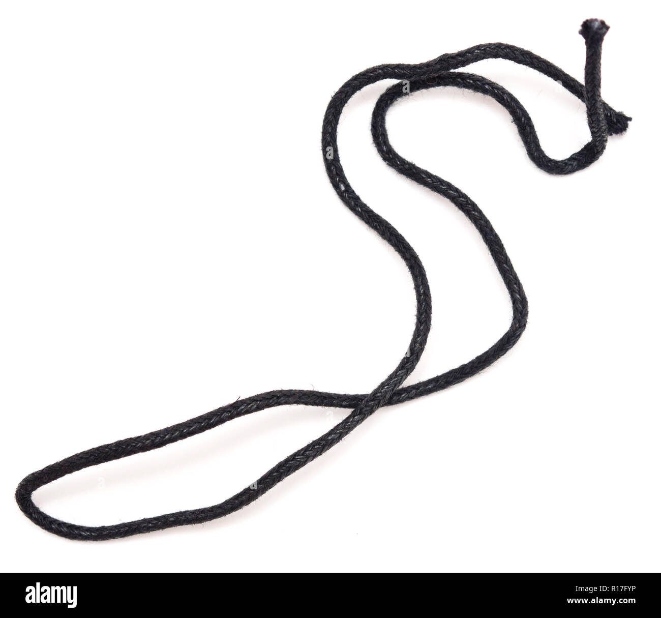 Black rope isolated on white background Stock Photo - Alamy