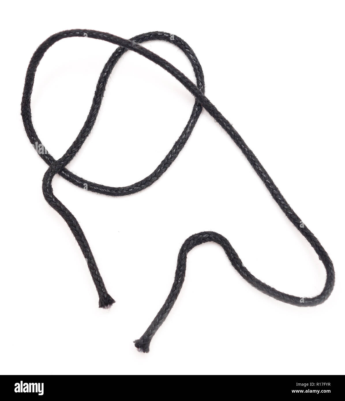 Black rope isolated on white background Stock Photo - Alamy