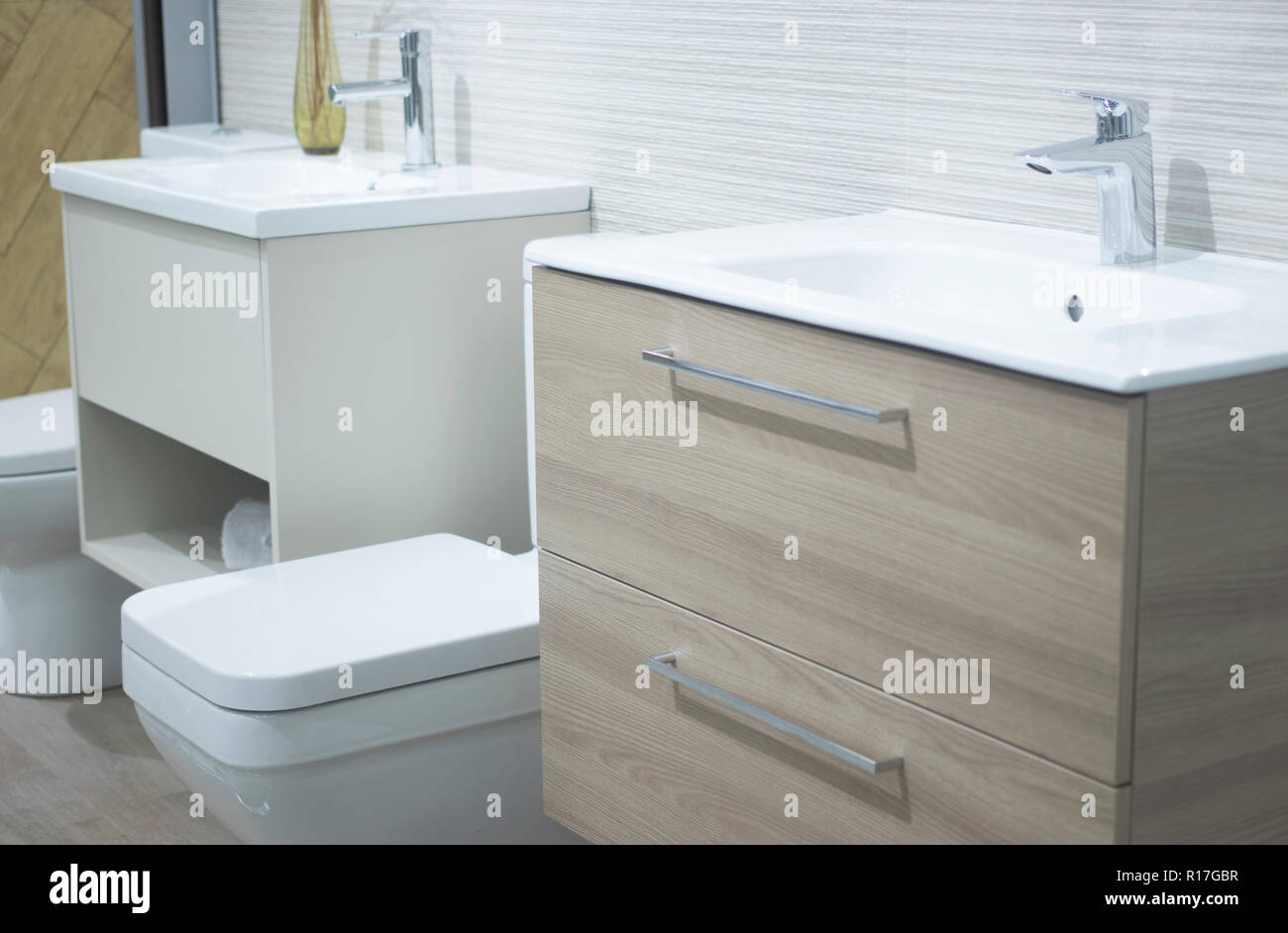 Bathroom tap sink showroom display of new design option for home ...