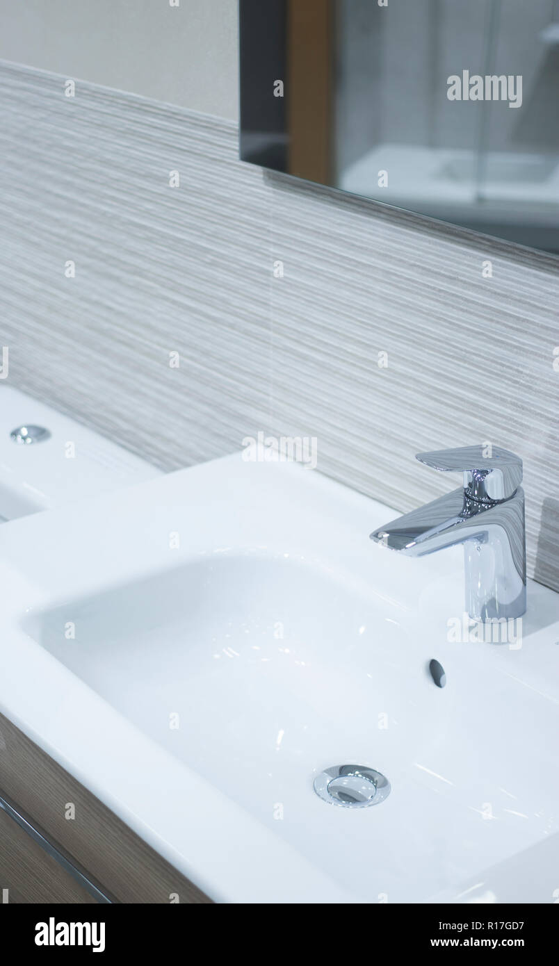 Bathroom tap sink showroom display of new design option for home ...