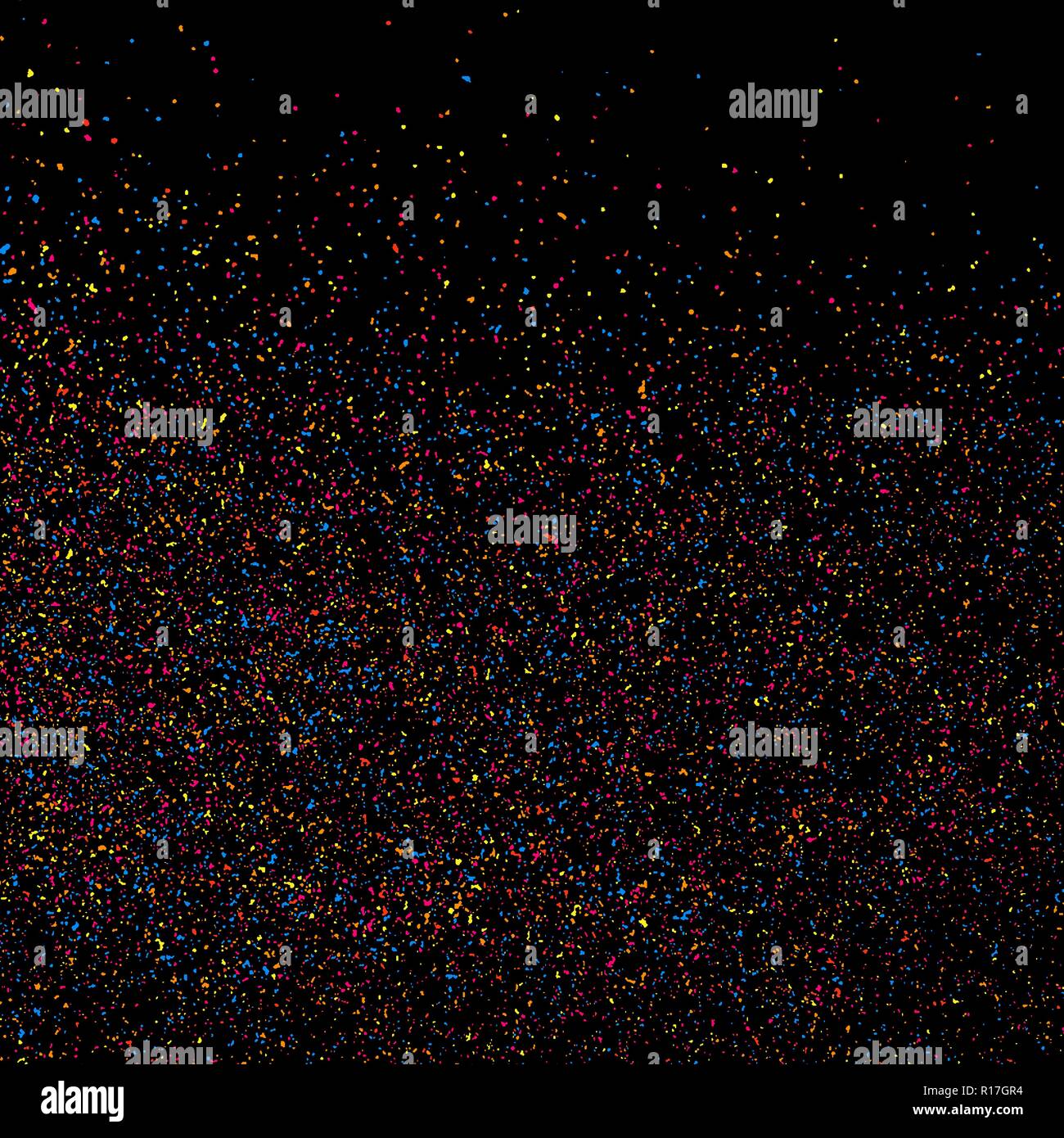 Colorful explosion of confetti isolated on black background. Vector ...