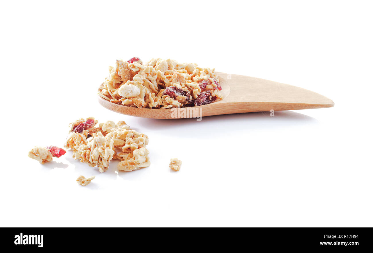granola close up isolated on white background Stock Photo - Alamy