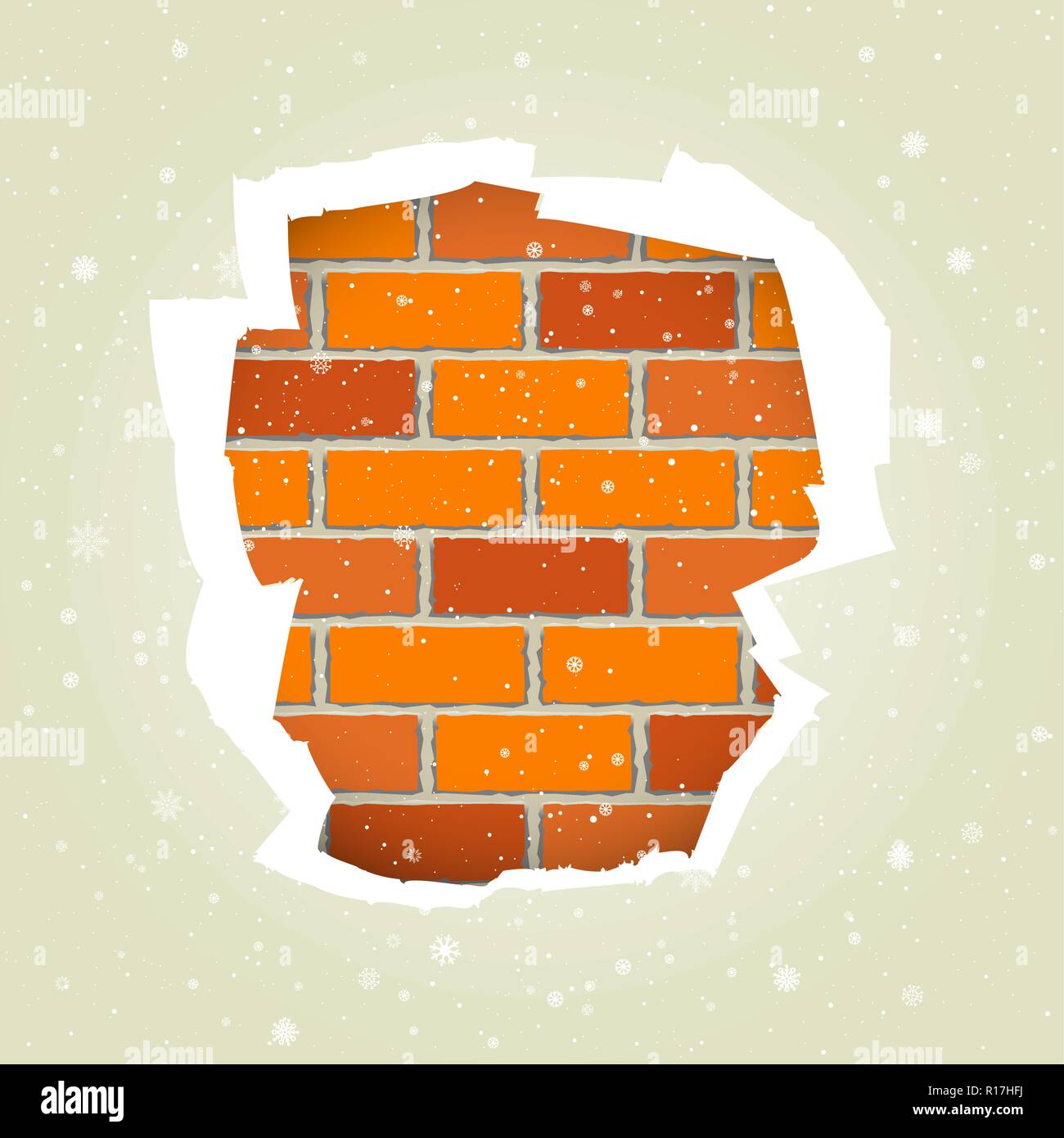 Stone wall snow winter Stock Vector Images - Alamy