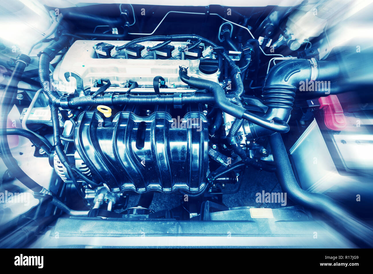 The car's engine closeup Stock Photo - Alamy