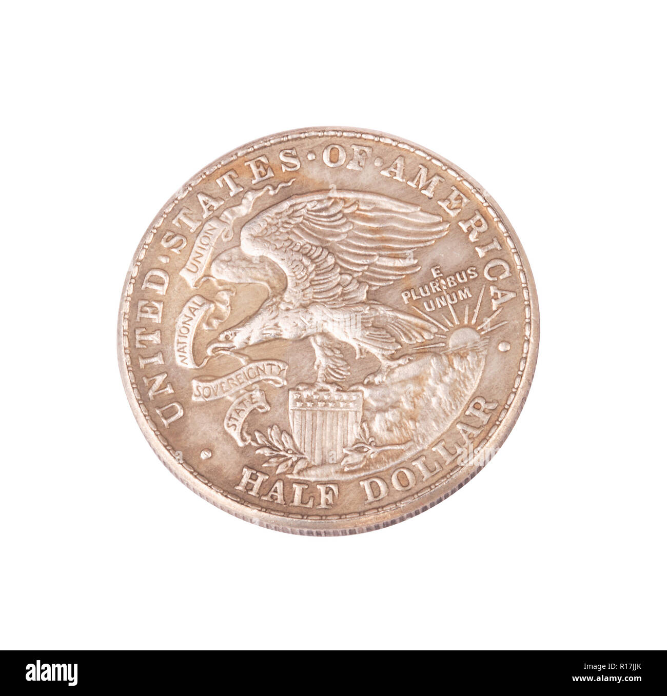 half dollar coin isolated on white background Stock Photo - Alamy