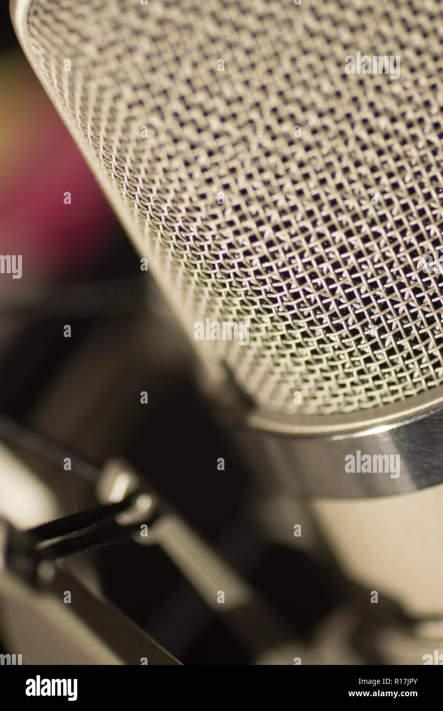 Sound recording studio large diaphragm voice microphone for voiceover ...