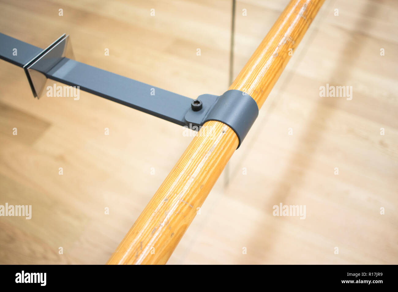 Pilates fitness studio gym room with training dance ballet bar for ...