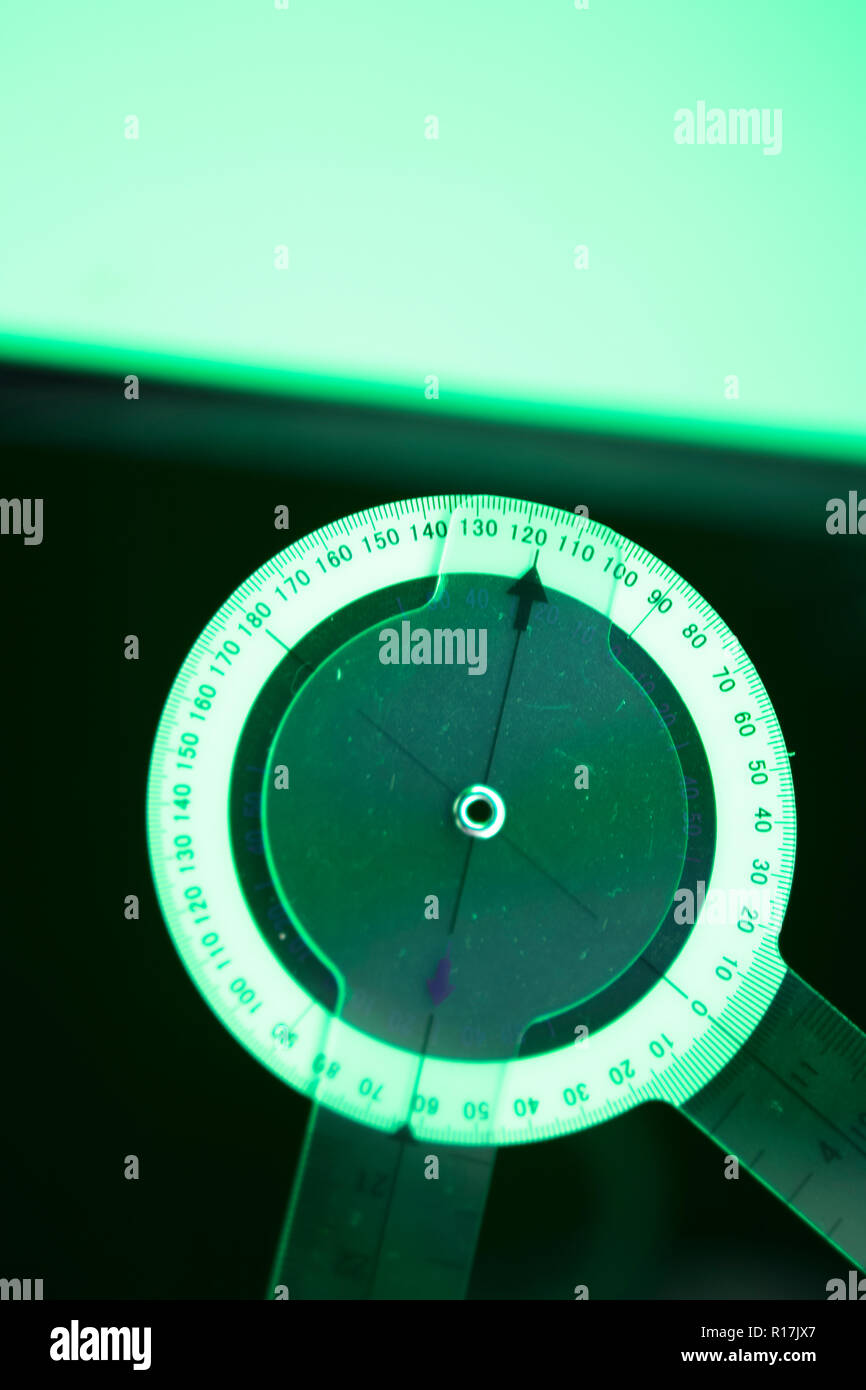 Goniometer movement medical instrument used for measuring mobility of ...