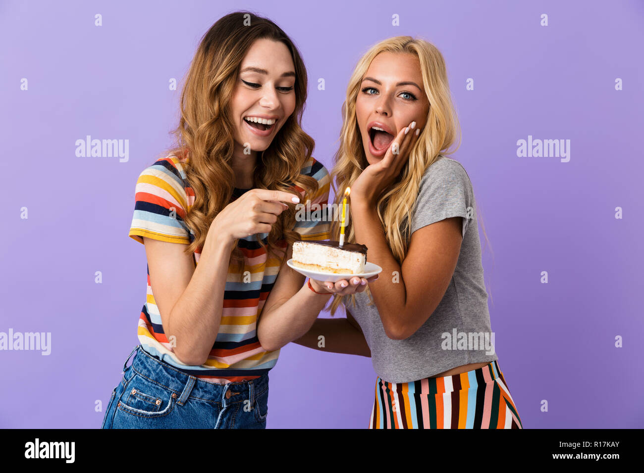 Two girls celebrating birthday party hi-res stock photography and ...