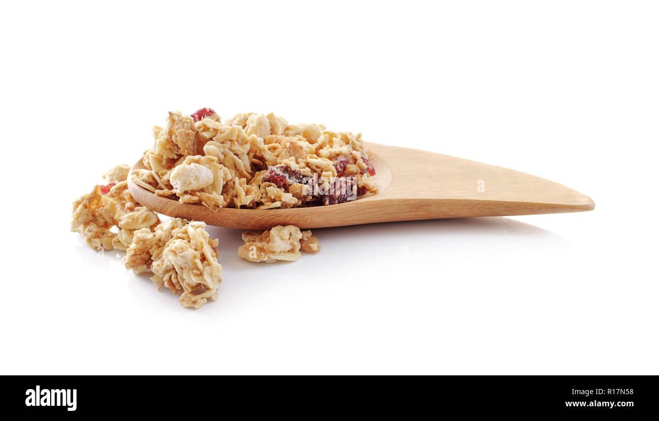 granola close up isolated on white background Stock Photo - Alamy