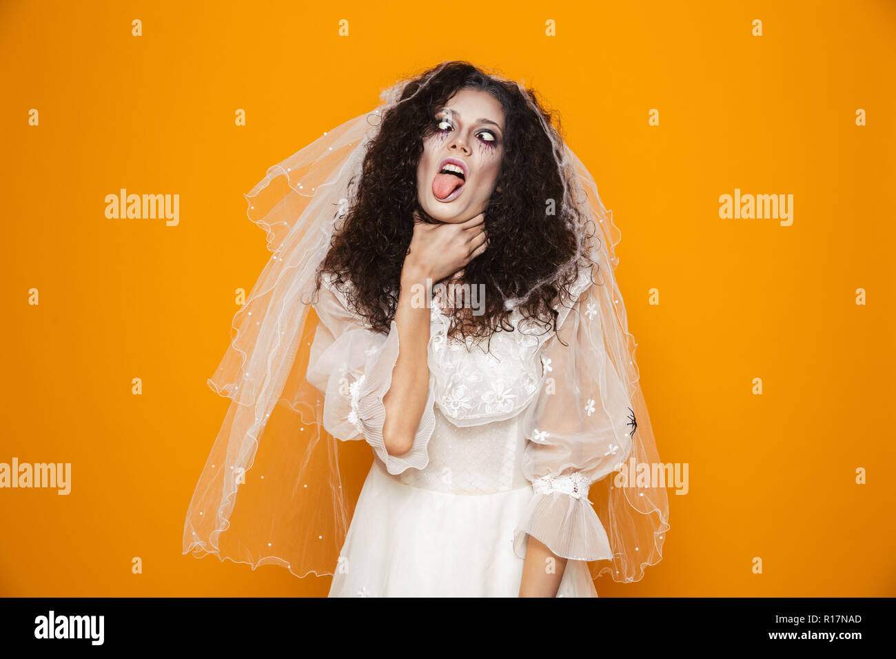 Image of dead bride zombie on halloween wearing wedding dress and scary ...