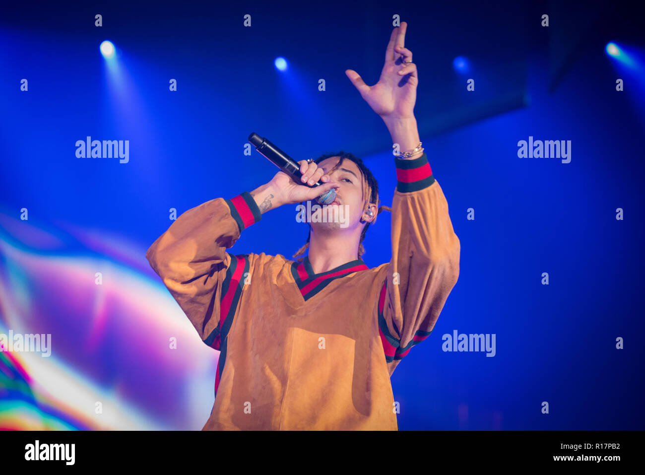Napoli, Italy. 08th Nov, 2018. The Italian-Tunisian rapper Ghali ...