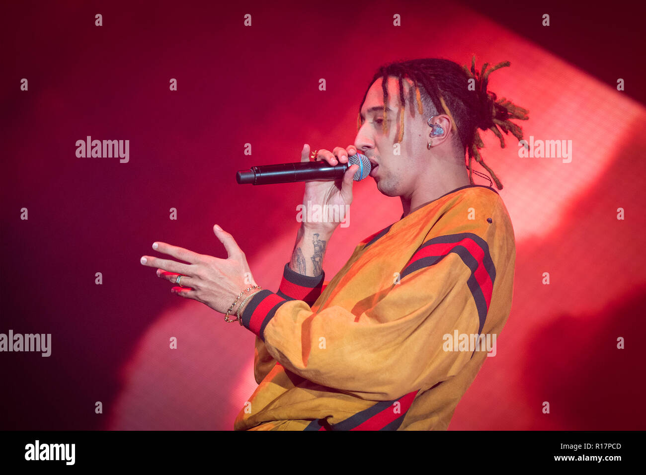 Napoli, Italy. 08th Nov, 2018. The Italian-Tunisian rapper Ghali ...