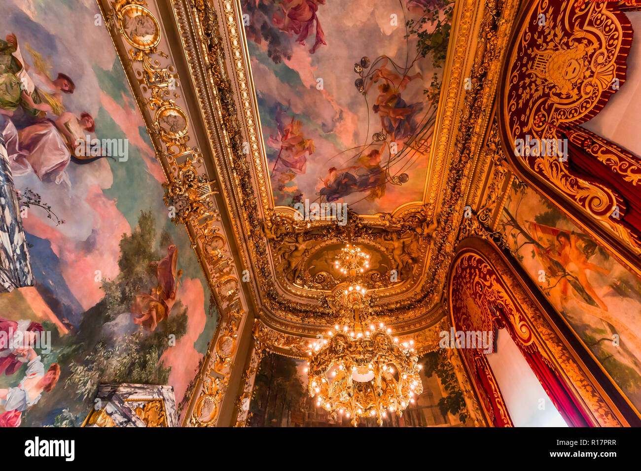 PARIS, FRANCE, SEPTEMBER 15, 2018 : interiors, frescoes and ...