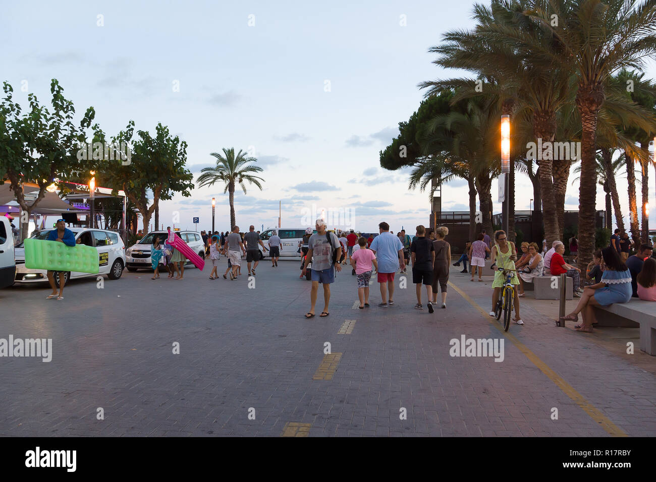 Salou, Spain - August 13, 2017: Salou is one of the largest tourist ...