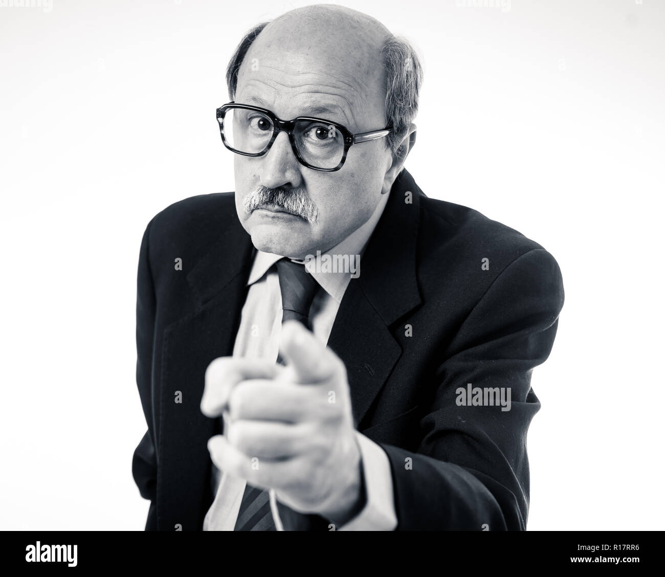 60s senior businessman boss furious with angry face and gesturing upset ...