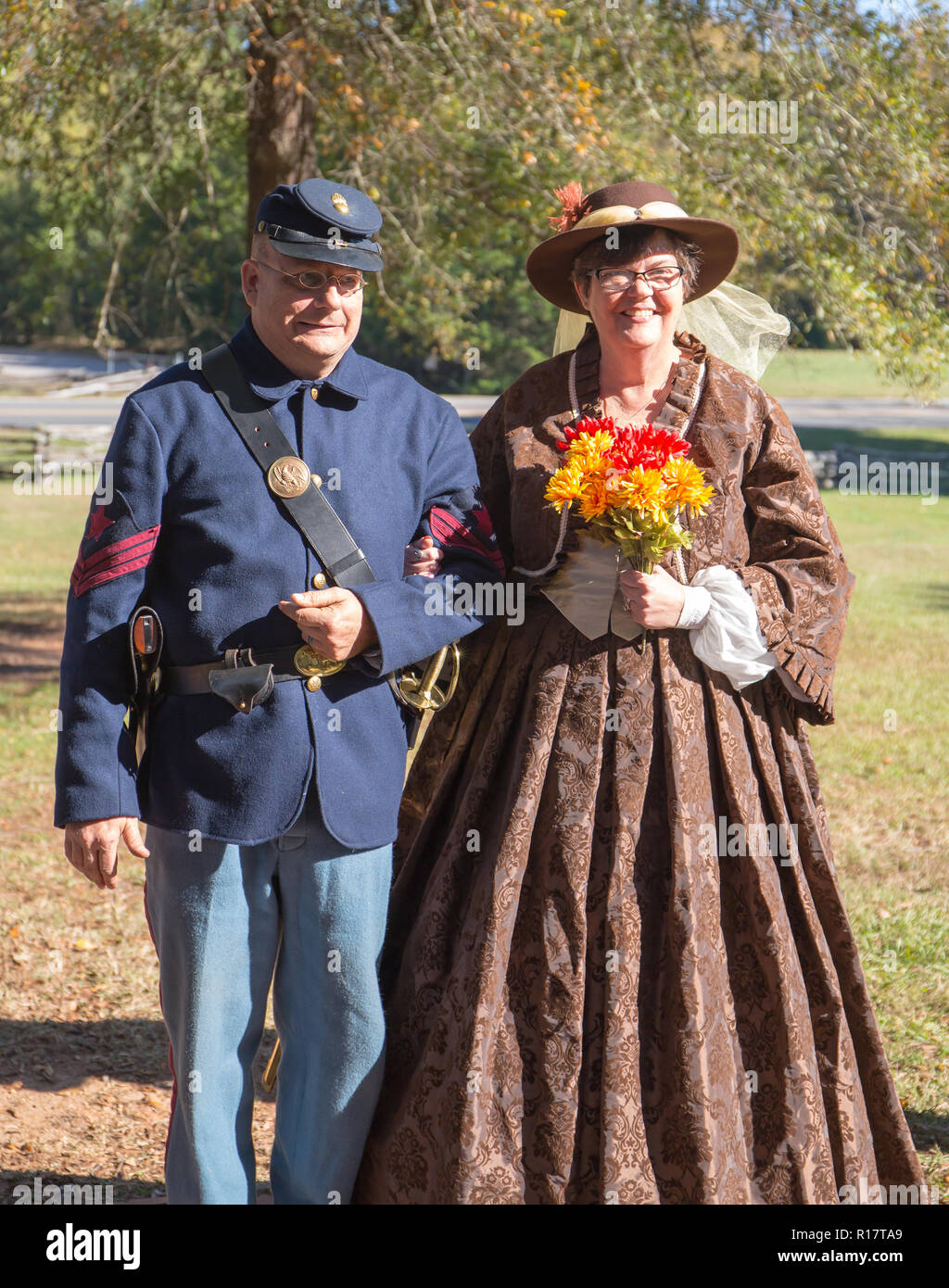 MCCONNELLS, SC (USA) - November 3, 2018: Closeup portrait of male and ...