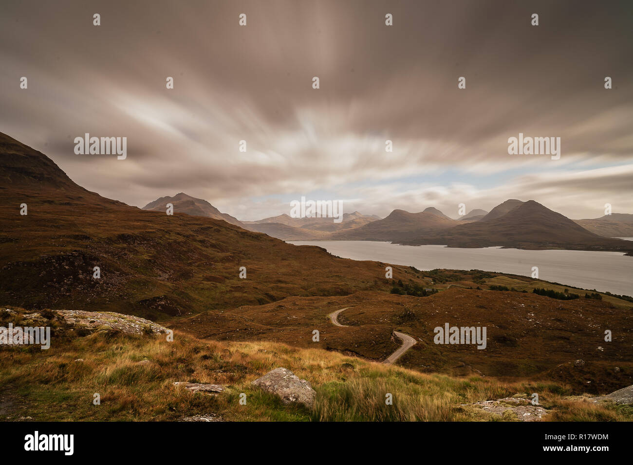 Mountain landscapes north of upper loch torridon hi-res stock ...
