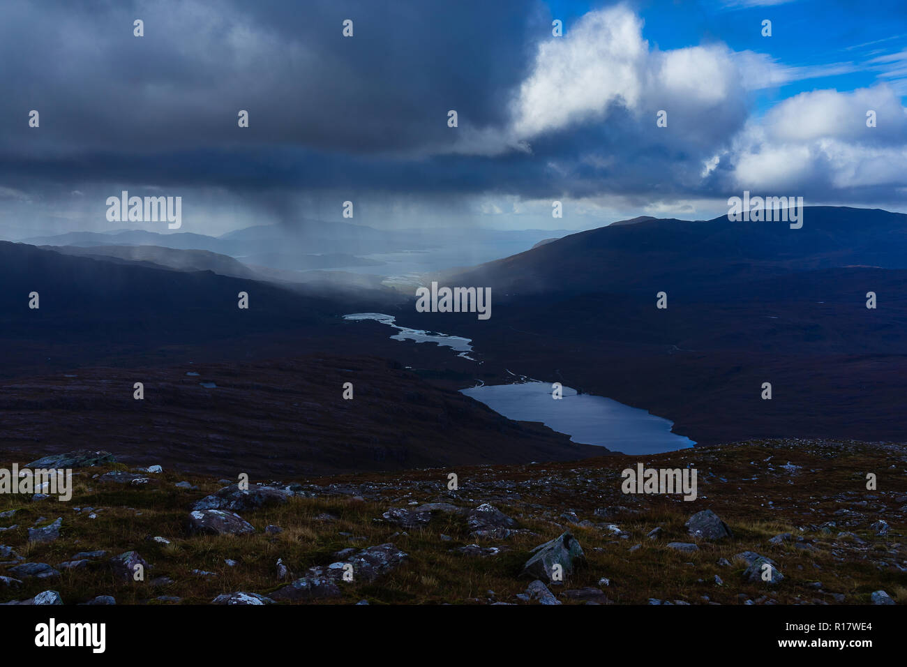 Mountain landscapes north of upper loch torridon hi-res stock ...