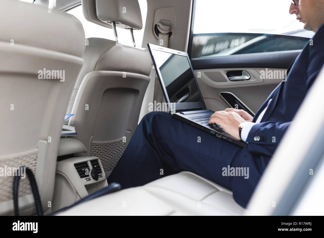 Young business man test drive new car Stock Photo - Alamy