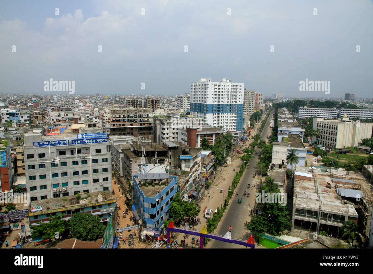 Aerial view of Malibag area in Dhaka city. Dhaka, Bangladesh Stock ...