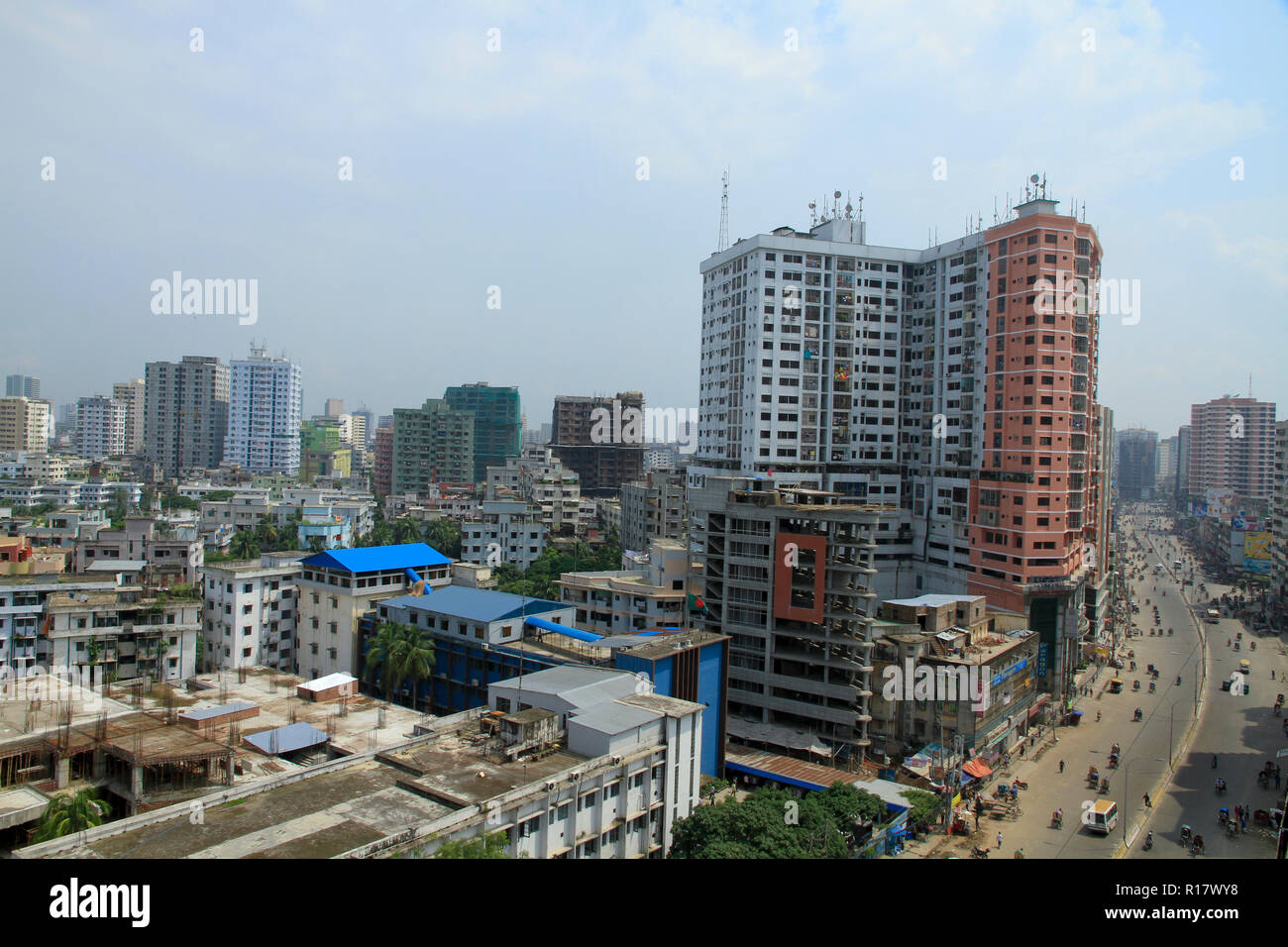 Aerial view of Malibag area in Dhaka city. Dhaka, Bangladesh Stock ...