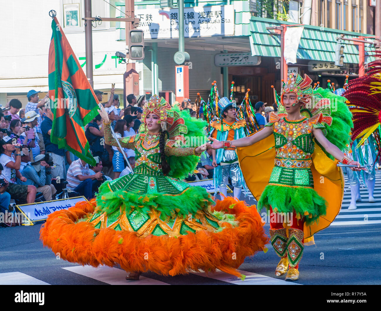 Participants in the Asakusa samba carnival in Tokyo Japan Stock Photo ...